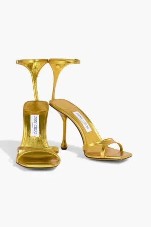 JIMMY CHOO Ixia Metallic Leather Sandals