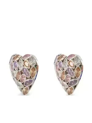 SELF-PORTRAIT Heart-shaped Crystal Earrings