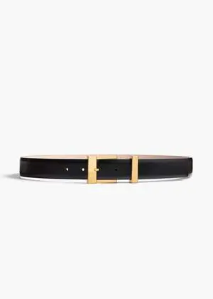 KHAITE Khaite Medium Manhattan Leather Belt With Gold Hardware
