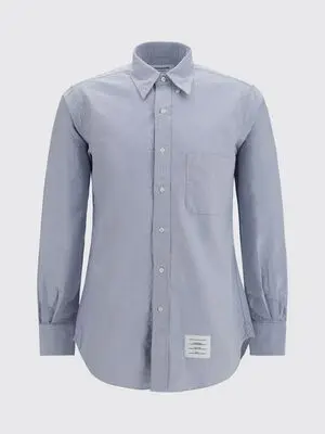 Thom Browne Button-down Cotton Shirt With Patch Pocket - Gnawed Blue