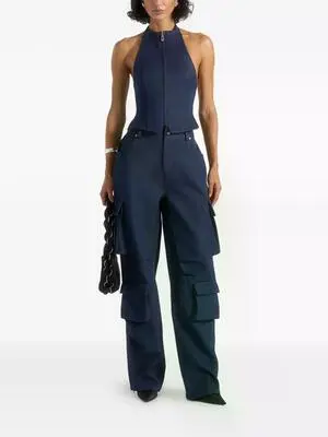 Manière De Voir Claudette Halterneck Backless Top - Blue