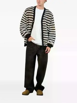PLEASURES Striped Ribbed Knit Cardigan
