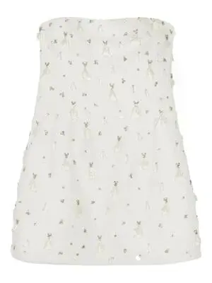 Simkhai Yasmin Embellished Strapless Mini Dress - White