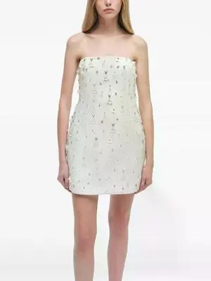 Simkhai Yasmin Embellished Strapless Mini Dress - White