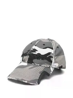 Balenciaga Camouflage Print Baseball Cap - Grey