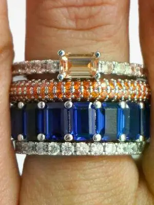 IZABEL DISPLAY Ultra Slim Stone Embellished Ring - Silver