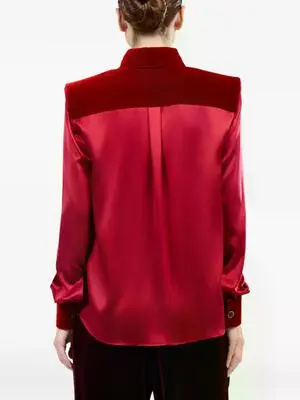 Roberto Cavalli Velvet-insert Silk Shirt
