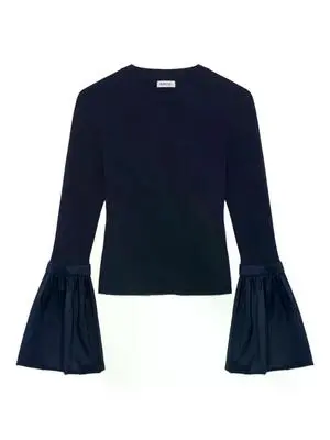 Simkhai Agata Taffeta Knitted Top - Blue