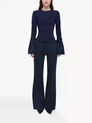 Simkhai Agata Taffeta Knitted Top - Blue