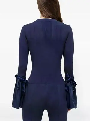 Simkhai Agata Taffeta Knitted Top - Blue