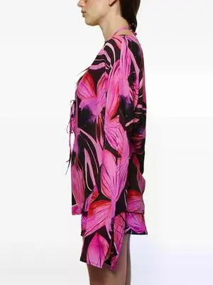 LOUISA BALLOU Floral-print Long-sleeve Blouse