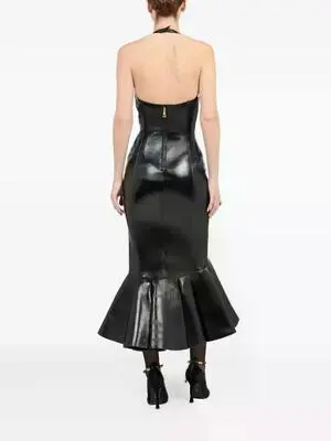 Roberto Cavalli Leather Midi Dress