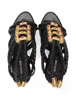 Roberto Cavalli Braided Stiletto Sandals