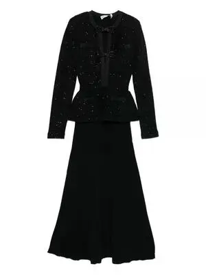 SELF-PORTRAIT Bow-embellished Midi Dress
