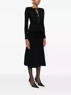 SELF-PORTRAIT Bow-embellished Midi Dress