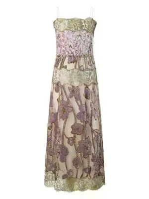 Roberto Cavalli Floral-pattern Lace Dress - Neutrals