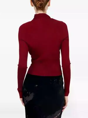 Roberto Cavalli Wrap-over Ribbed-knit Top