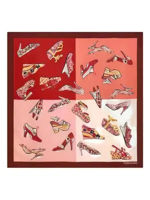 FERRAGAMO Genio-print Silk Scarf - Red