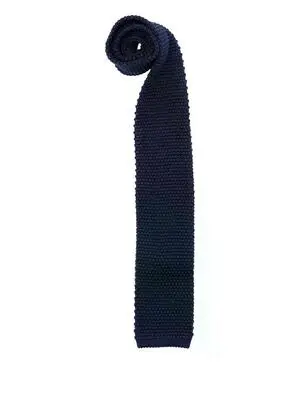 Brunello Cucinelli Knitted Silk Neck Tie - Blue