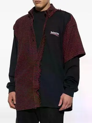 Balenciaga Check Frayed Shirt