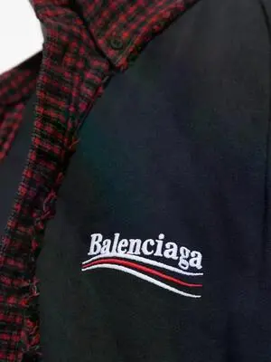 Balenciaga Check Frayed Shirt