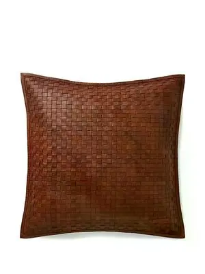 Ralph Lauren Atwood Woven-leather Throw Pillow - Brown