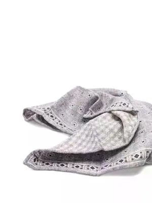 Brunello Cucinelli Patterned Silk Scarf - Grey