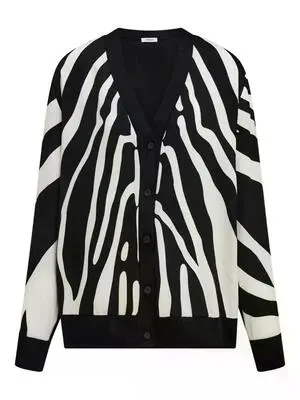 FERRAGAMO Zebra-print Cardigan - Black