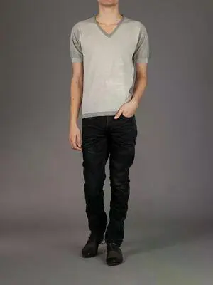 SIDE SLOPE V-neck T-shirt
