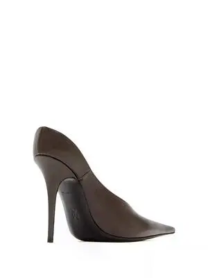 Amina Muaddi 105mm Anok Pointed Pumps - Brown