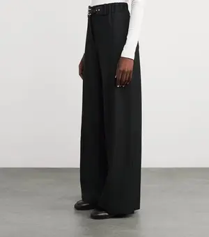 Maje Belted Wide-leg Trousers