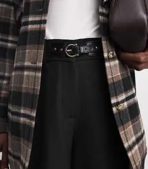 Maje Belted Wide-leg Trousers