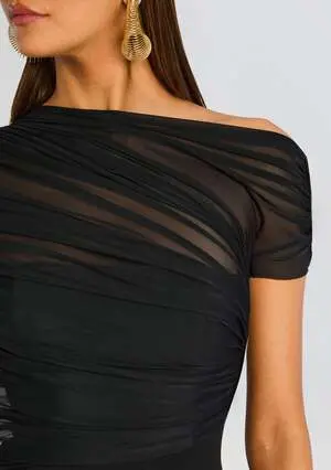 SEROYA Selma Midi Crepe Dress