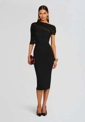 SEROYA Selma Midi Crepe Dress