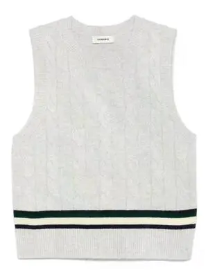 Sandro Cable Knit Vest - Grey