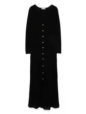 Sandro Knitted Maxi Dress With Abstract Pattern - Black