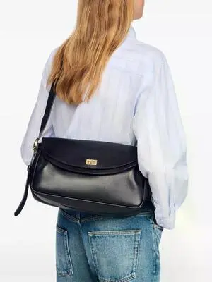 Sandro Le Mambo Leather Shoulder Bag - Black
