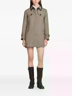 Sandro Check-patterned Trench Coat