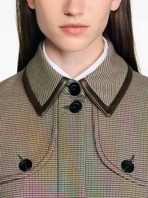 Sandro Check-patterned Trench Coat
