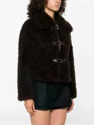 Maje Faux-fur Jacket - Dark Brown