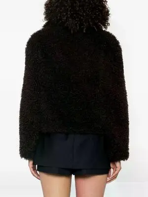 Maje Faux-fur Jacket - Dark Brown