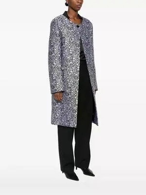 TOTEME Floral Print Collarless Coat - Black