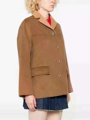 Maje Contrasting-collar Wool Coat