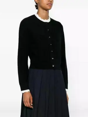 Sandro Buttoned Ruffle-trim Cardigan