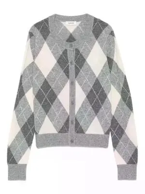 Sandro Argyle-pattern Cardigan - Grey