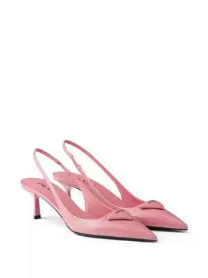 Prada 55mm Triangle-logo Slingback Pumps