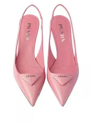 Prada 55mm Triangle-logo Slingback Pumps
