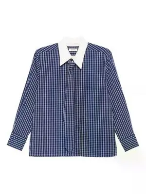 Sandro Checked Tie-neck Blouse