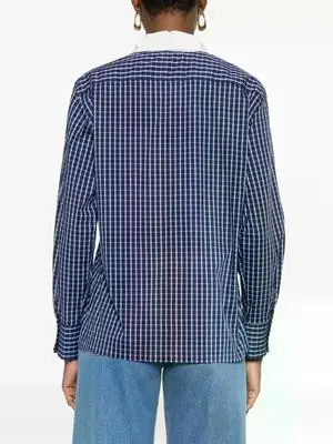 Sandro Checked Tie-neck Blouse