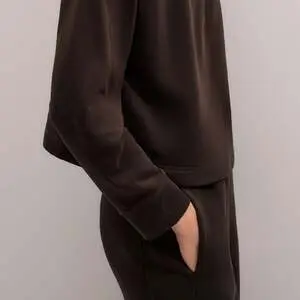 ME+EM Funnel Neck Cropped Sweatshirt